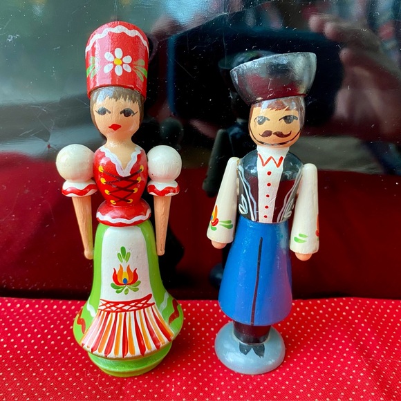 Handmade | Accents | Vintage Wooden Hungarian Figures Pair Couple ...